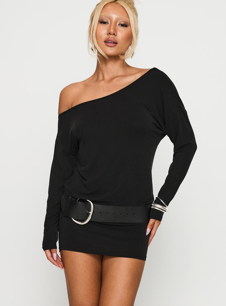 Shelisa Mini Dress Black | Princess Polly