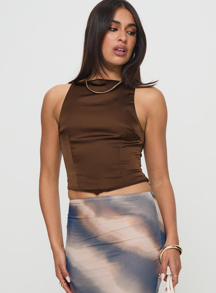 Ashali Top Dark Brown | Princess Polly