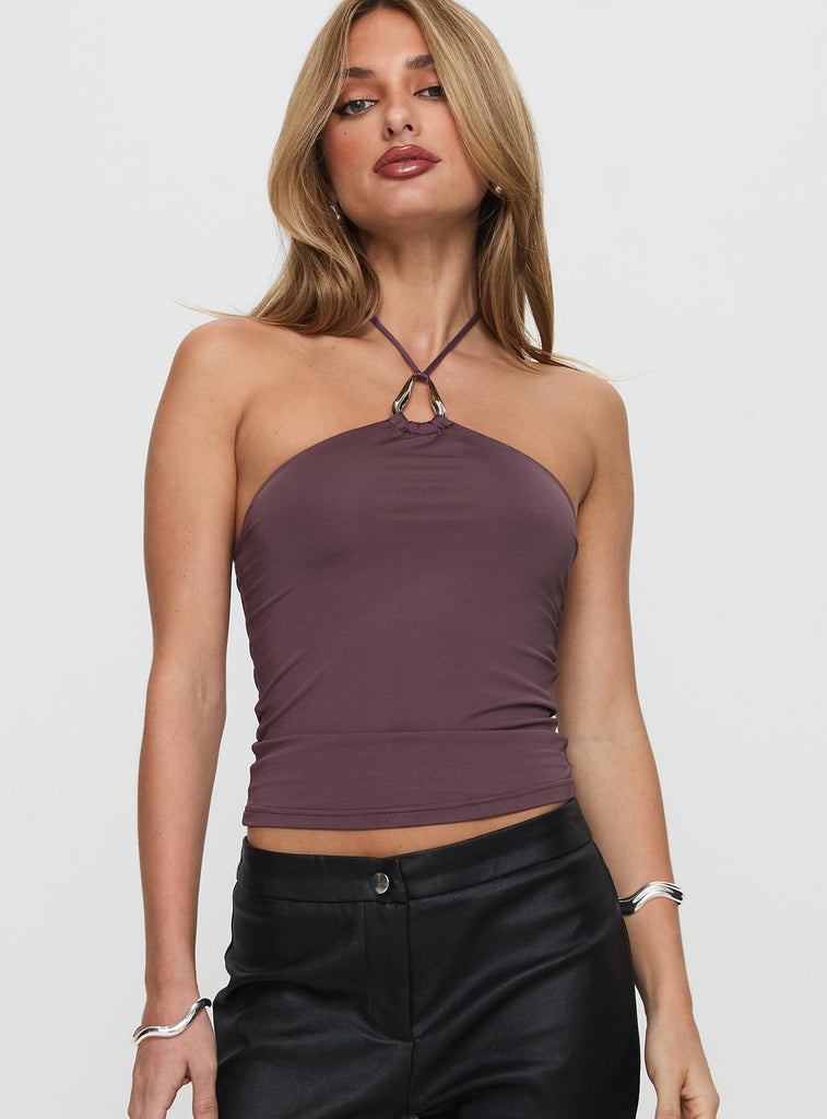 Final Tango Halter Top Plum | Princess Polly