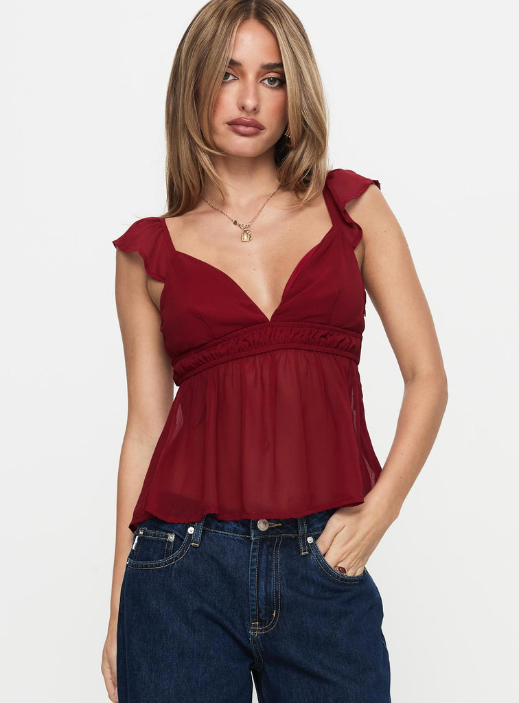 Elysea Top Burgundy | Princess Polly