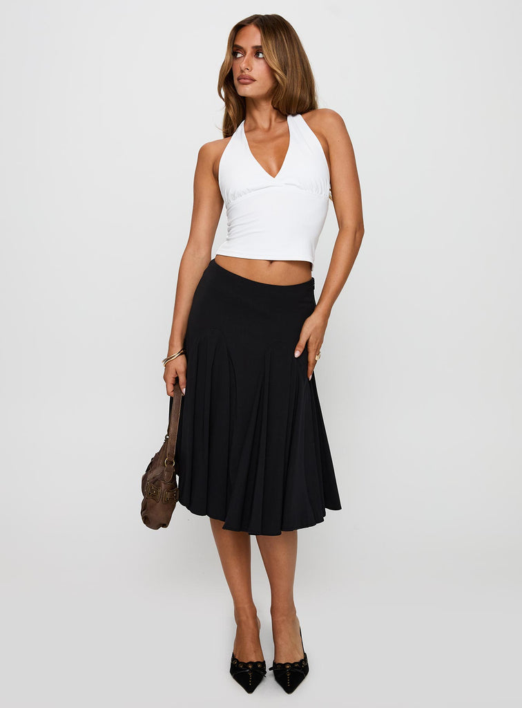 Agnette Low Rise Midi Skirt Black | Princess Polly USA