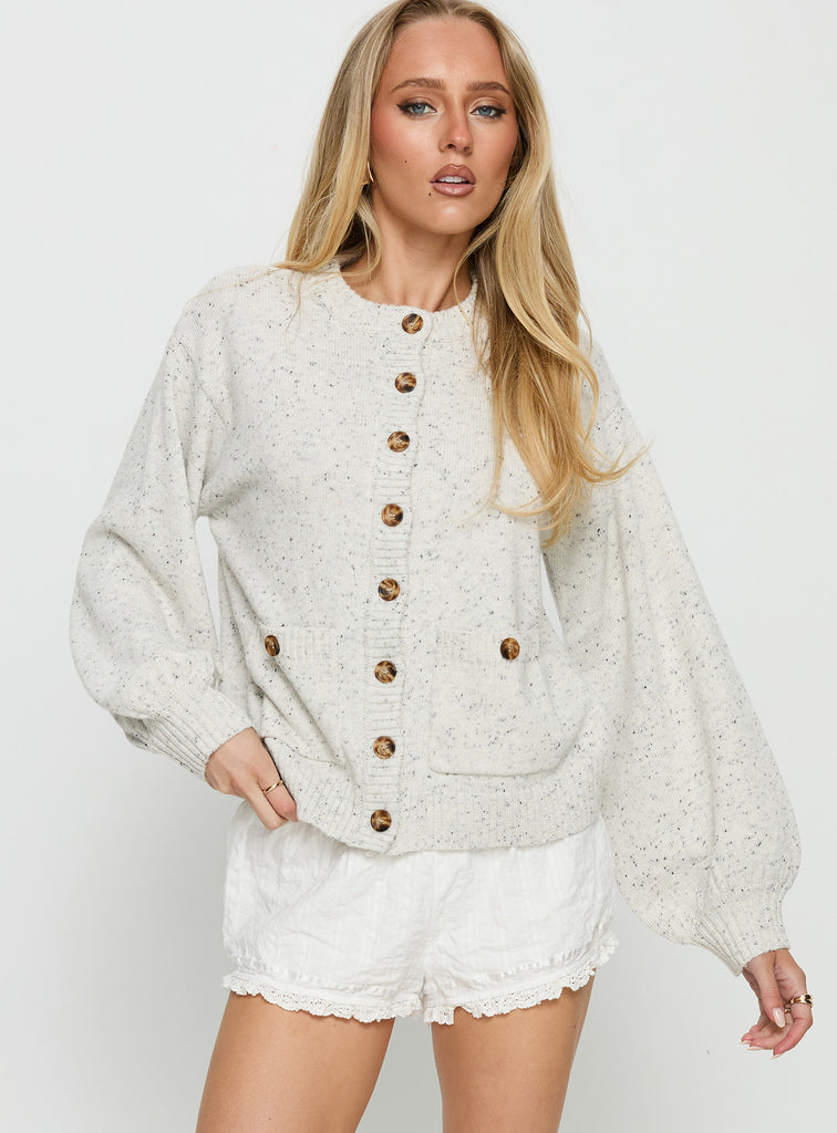 Cheray Oversized Knit Cardigan Grey | Princess Polly