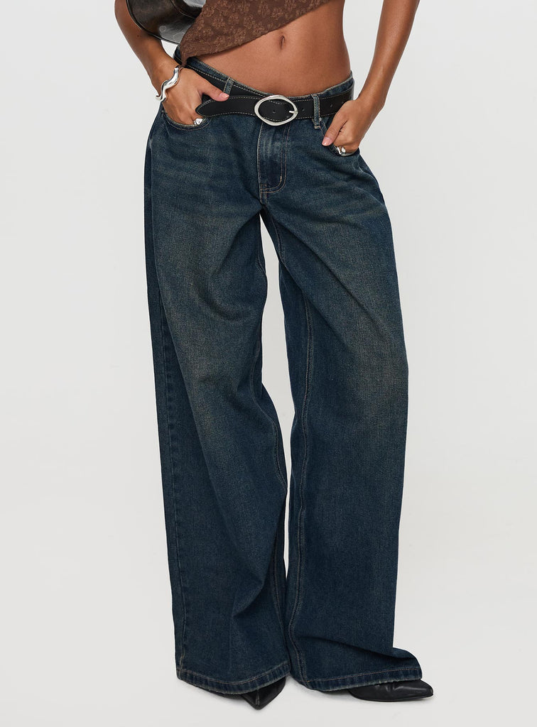 Low Rise Wide Leg Jean Hocus Pocus Wash | Princess Polly