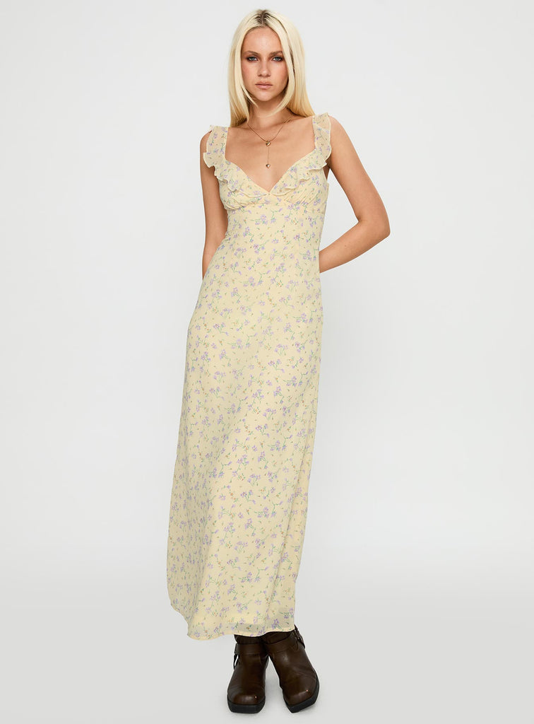 Jayne Frill Maxi Dress Multi | Princess Polly