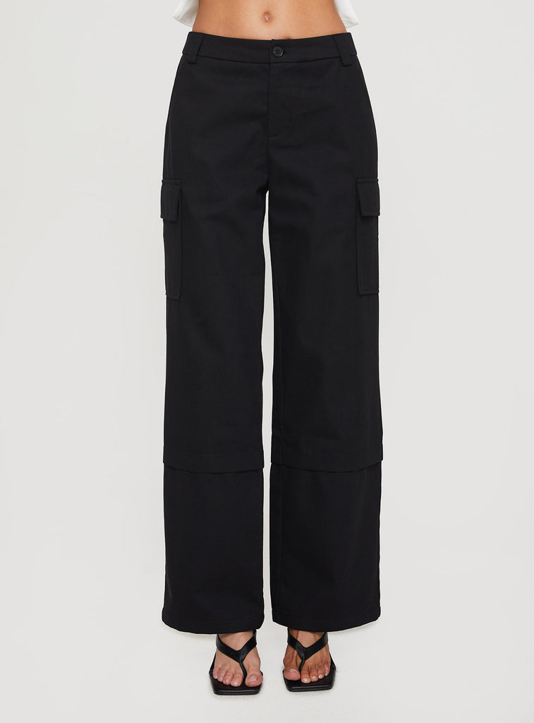 Raider Low Waist Cargo Pant Black | Princess Polly