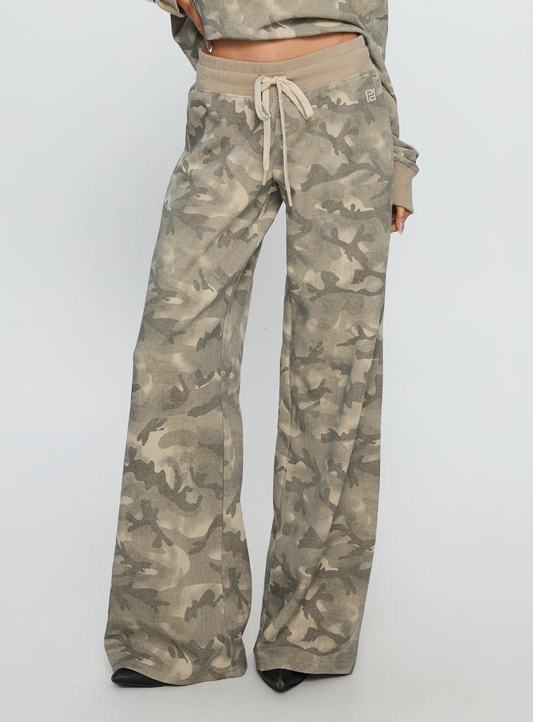 Dodie Wide Leg Pants Camo | Princess Polly