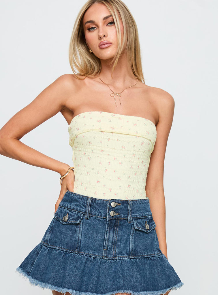 Majorette Strapless Bodysuit Cream | Princess Polly