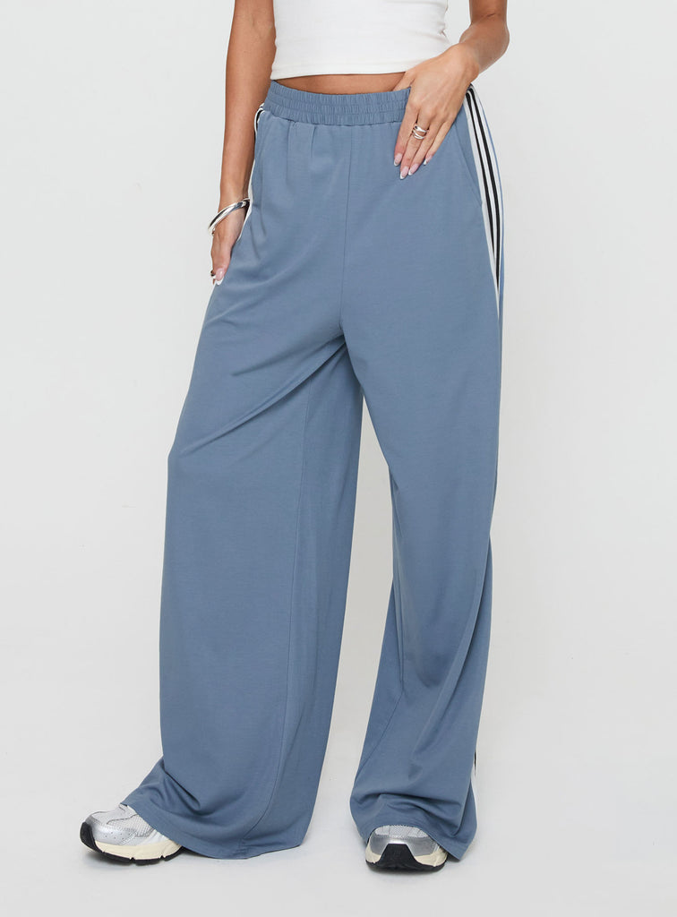 Dime Track Pants Blue | Princess Polly