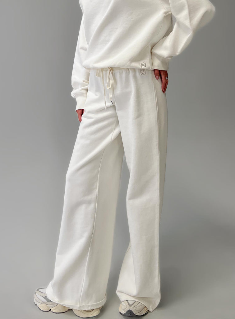 Dodie Wide Leg Pants Washed White | Princess Polly