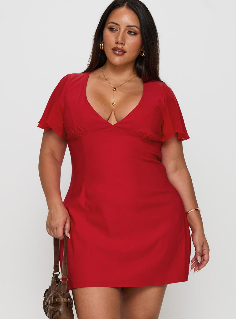 Florie Corset Mini Dress Red Curve | Princess Polly