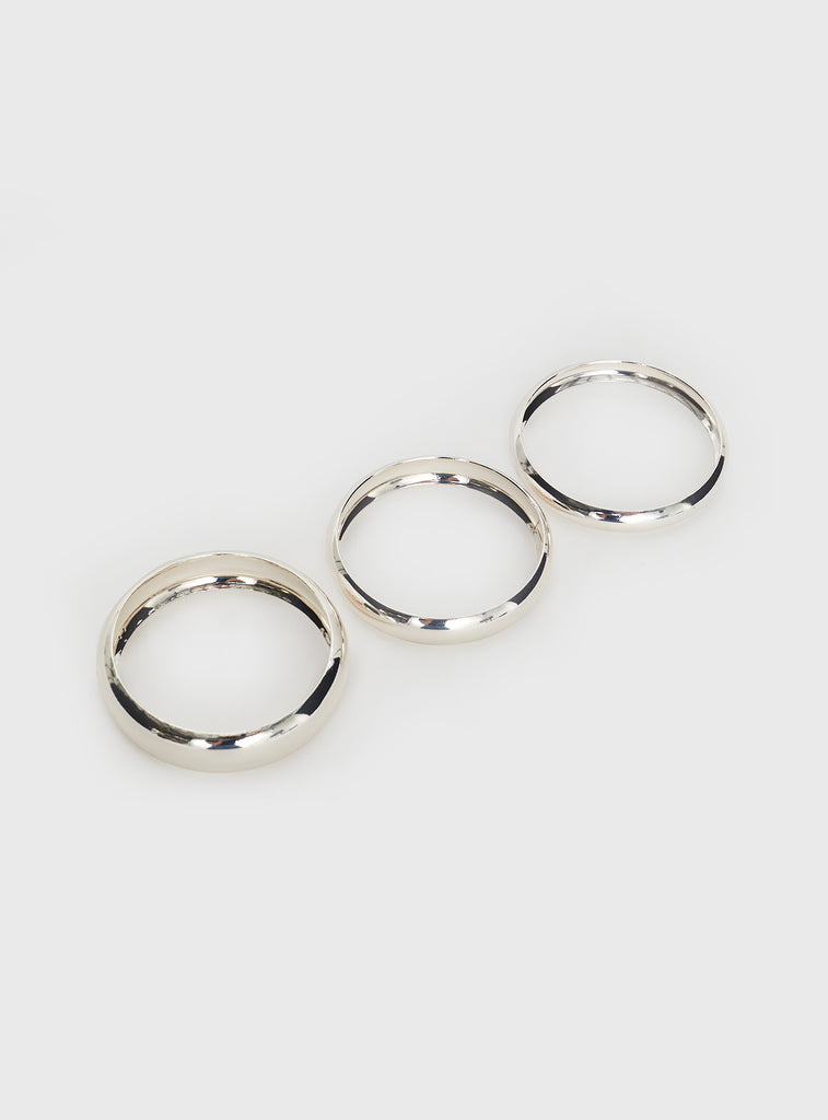 Farley Bangle Pack Silver | Princess Polly
