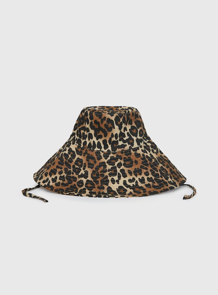 Samual Oversized Bucket Hat Leopard | Princess Polly