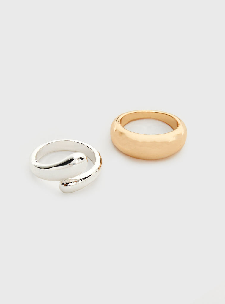 Kerr Ring Set Silver / Gold | Princess Polly