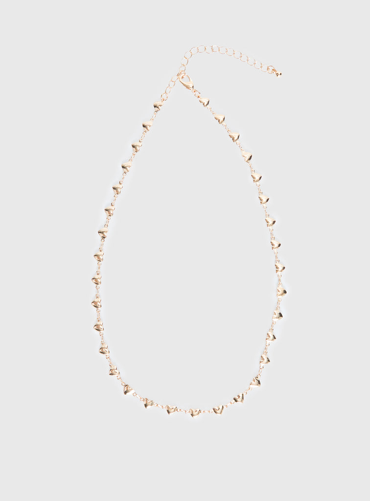 Kinsey Heart Necklace Gold | Princess Polly