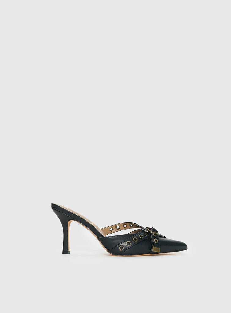 Compelling Pointed Toe Heels Black | Princess Polly