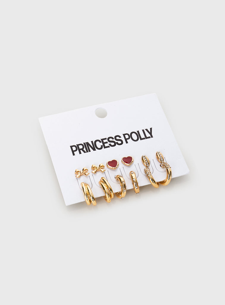 Latch Earring Pack Gold | Princess Polly