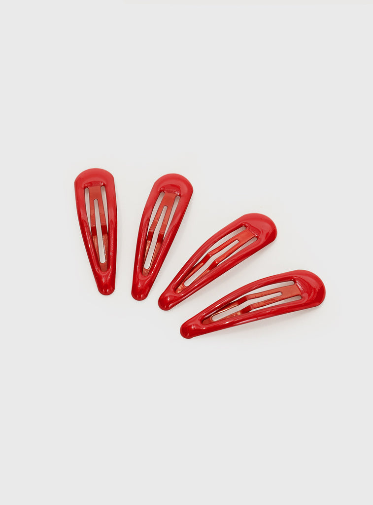 Felipe Hair Clip Pack Red | Princess Polly