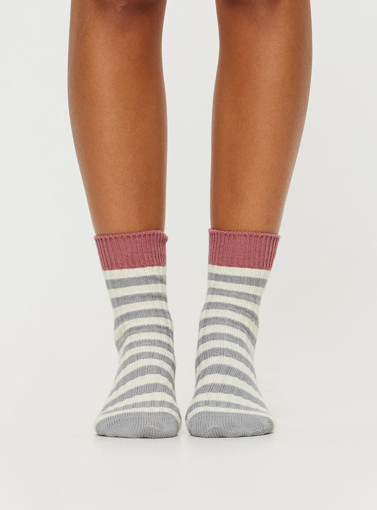 Jenneyfer Socks Grey Stripe | Princess Polly USA