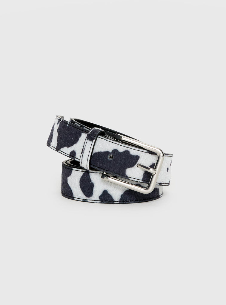 Double Back Faux Suede Belt Cow | Princess Polly