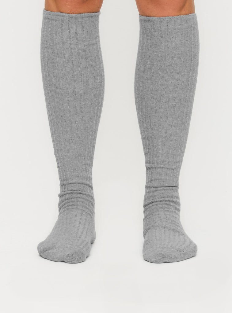 Apatow Knee High Socks Grey | Princess Polly