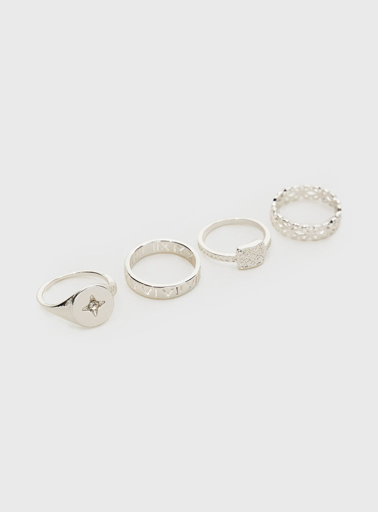 Love Parade Ring Set Silver | Princess Polly