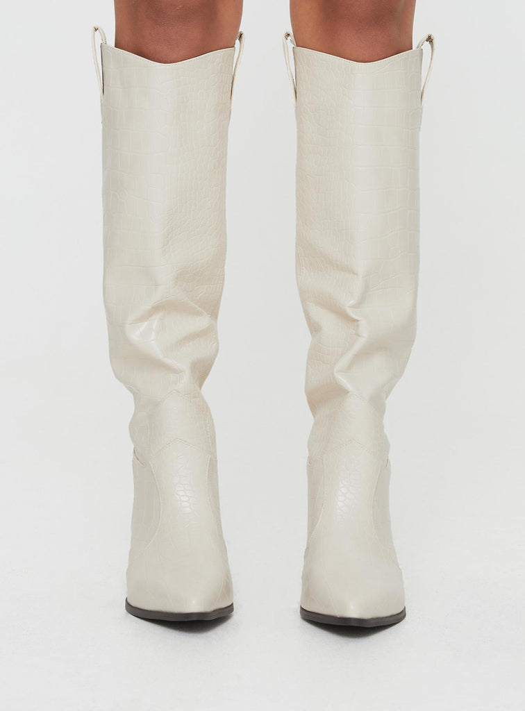 Riley Boots Ecru | Princess Polly