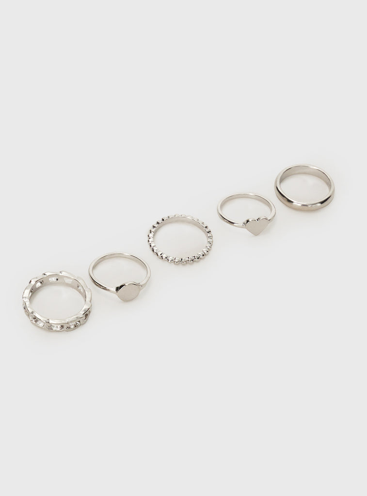 Spade Ring Set Silver | Princess Polly USA