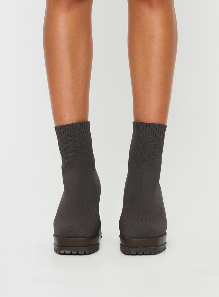 Malayah Knit Boots Olive Green | Princess Polly