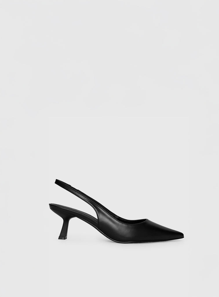 Denalia Pointed Toe Heels Black Matte | Princess Polly