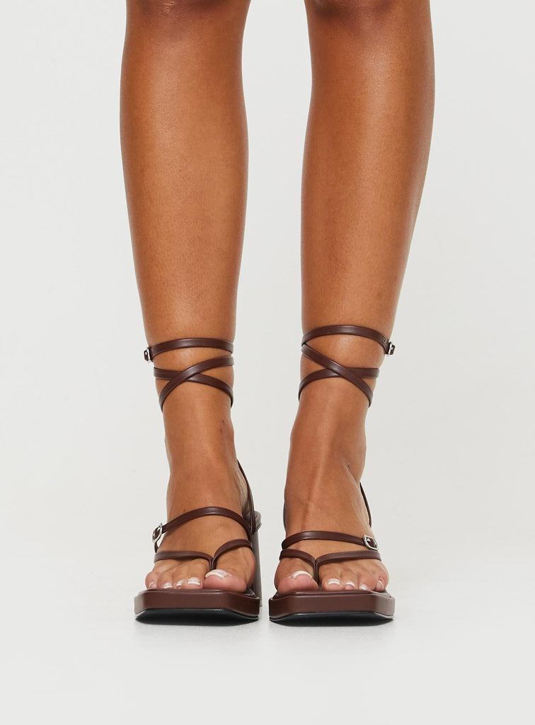 Rainn Heels Chocolate | Princess Polly