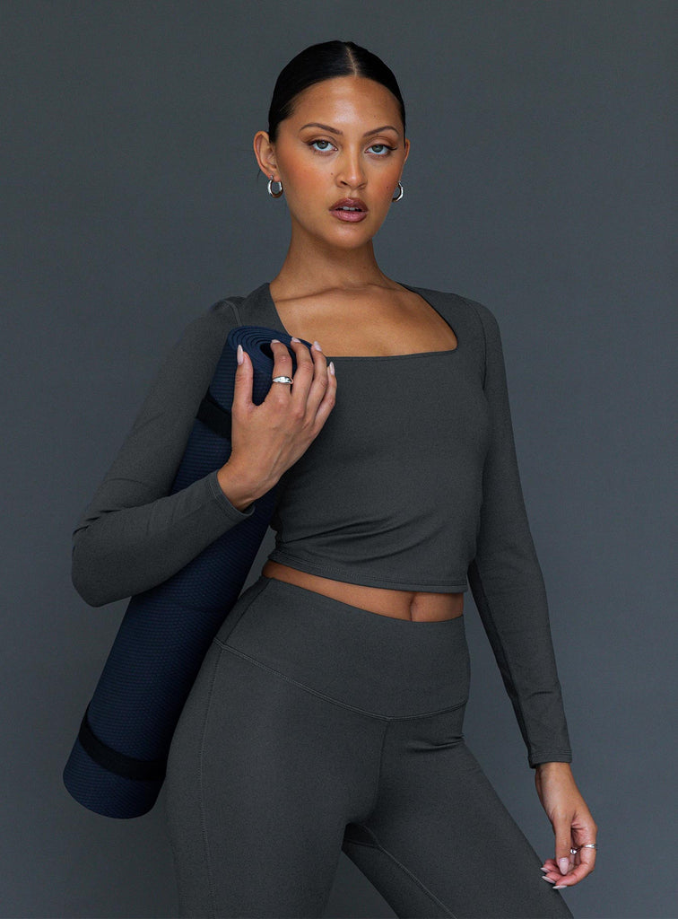 Thriving Activewear Top Grey | Princess Polly