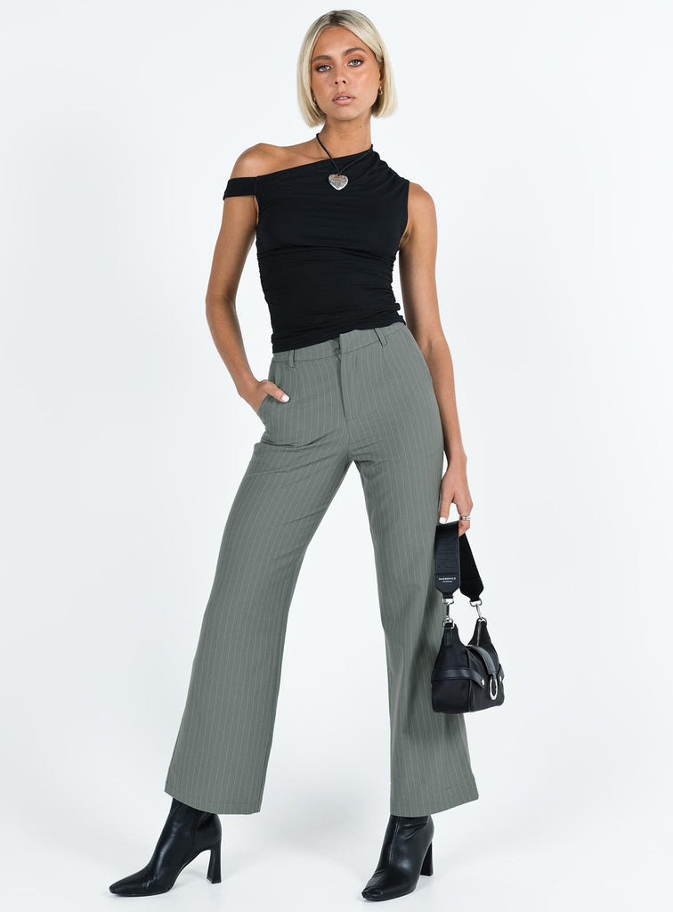 Alizzi Pant Grey Pinstripe | Princess Polly USA
