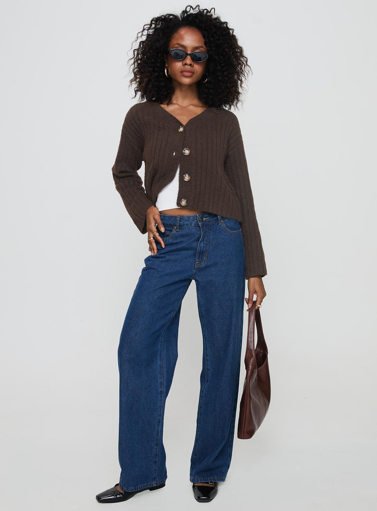 Romona Knit Cardigan Chocolate | Princess Polly