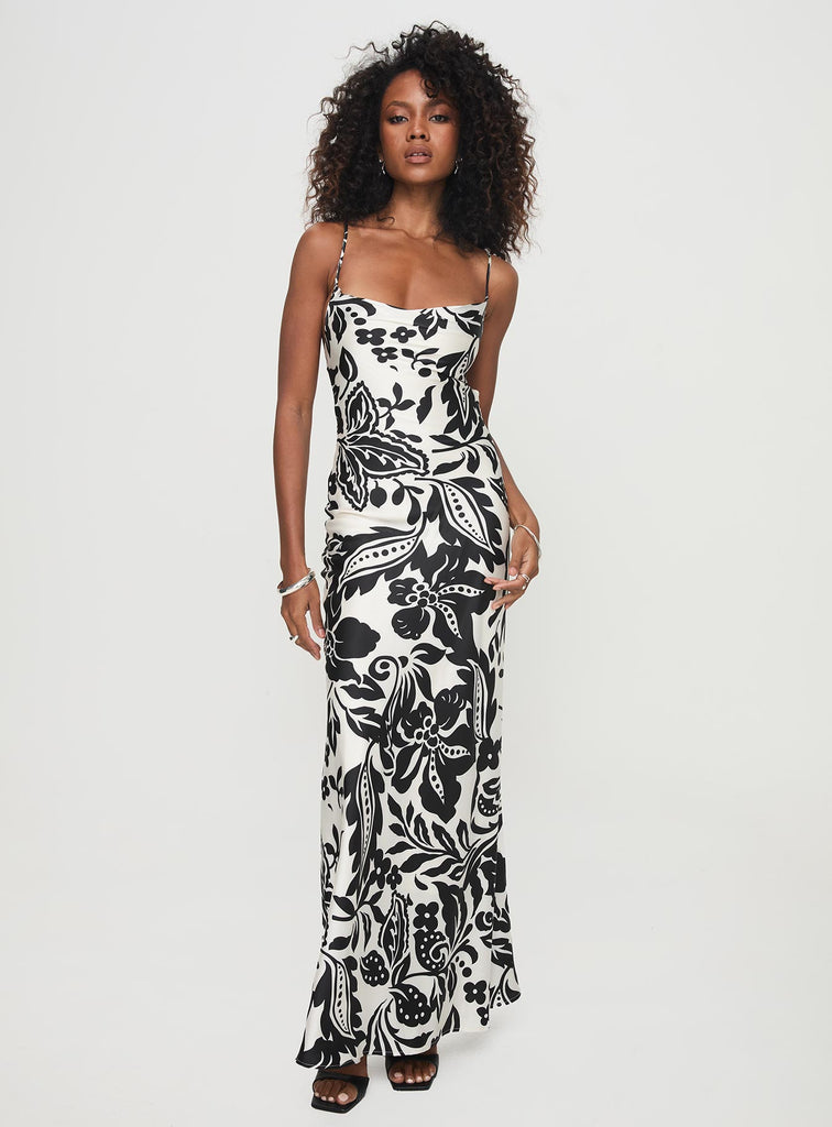 Conti Maxi Dress Black / White | Princess Polly