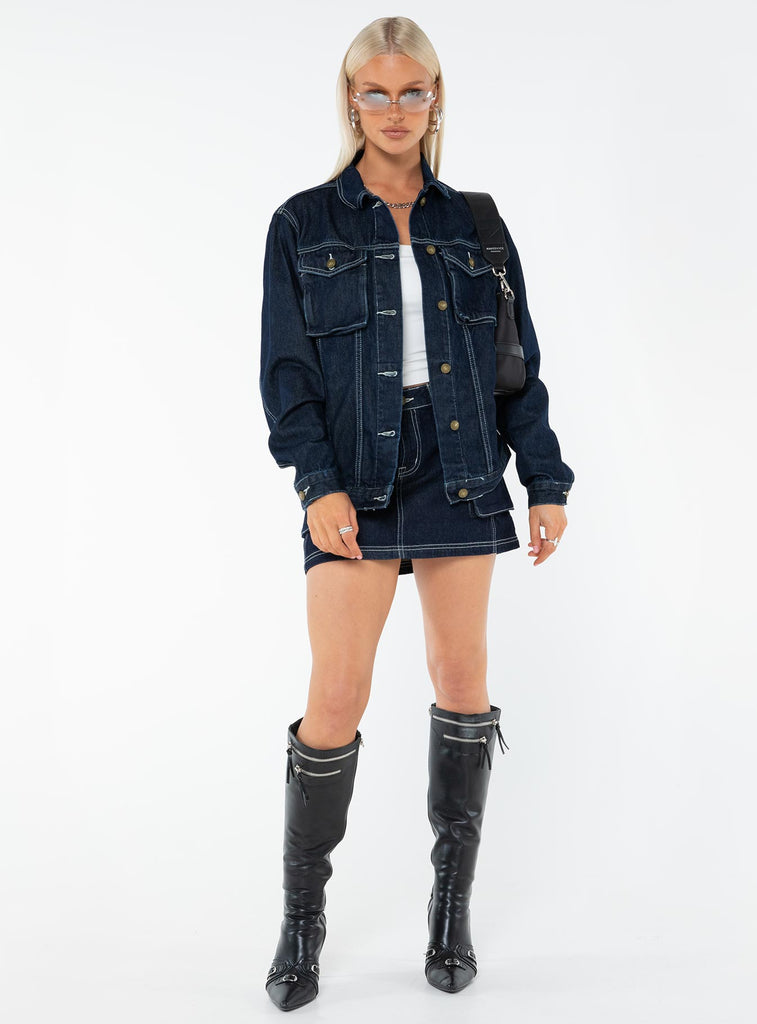 Junie Denim Jacket Indigo | Princess Polly