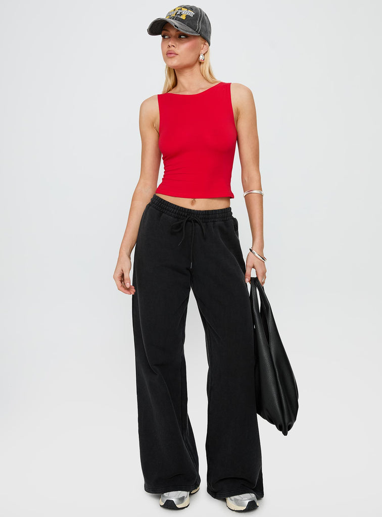 Bleeker High Neck Top Red | Princess Polly