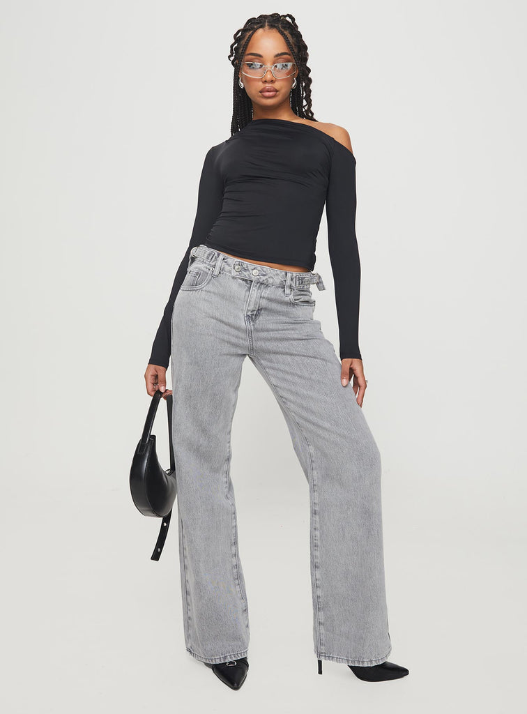 Scheana Low Rise Jeans Steel Grey | Princess Polly
