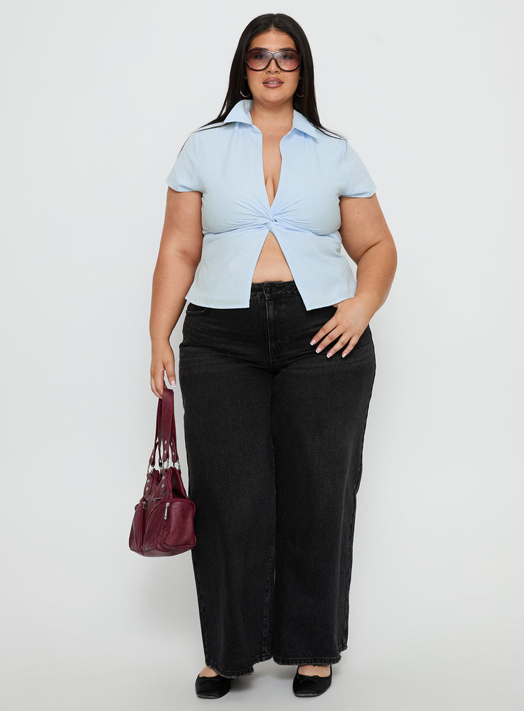 Lover Blues Twist Top Blue Curve | Princess Polly