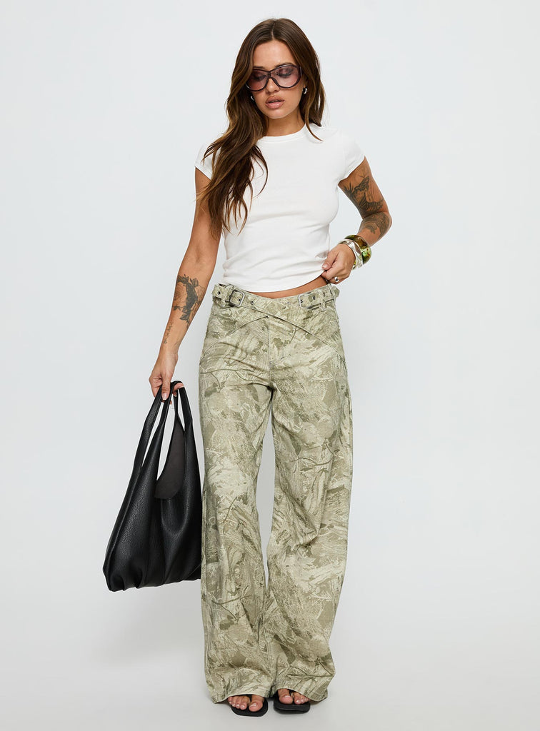 Mckinley Denim Cargo Pant Camoflauge | Princess Polly