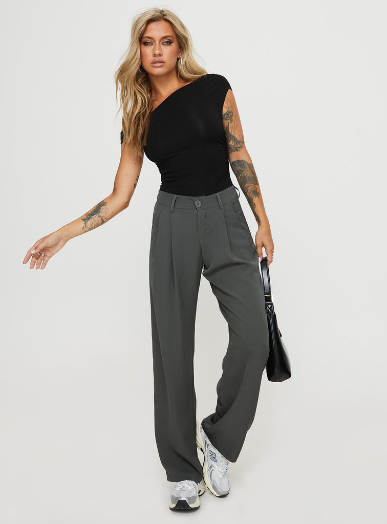 Nikkey Low Rise Pants Slate | Princess Polly USA