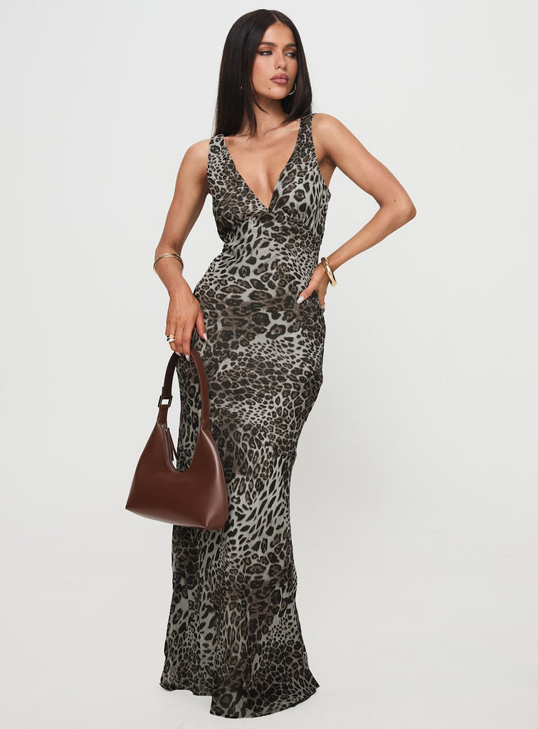 Nellie Maxi Dress Leopard | Princess Polly