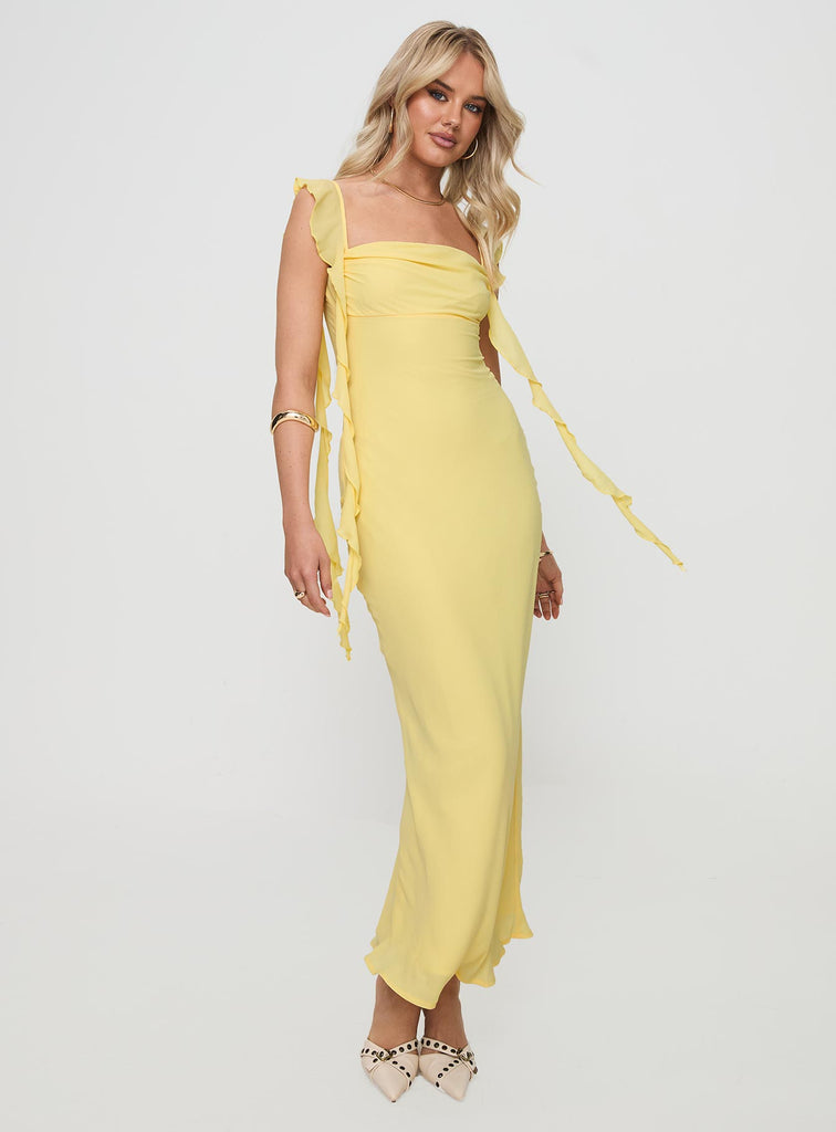 Lanai Maxi Dress Lemon | Princess Polly