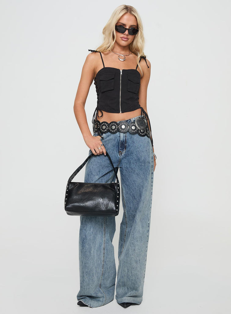 Dalloren Denim Cargo Top Black | Princess Polly USA