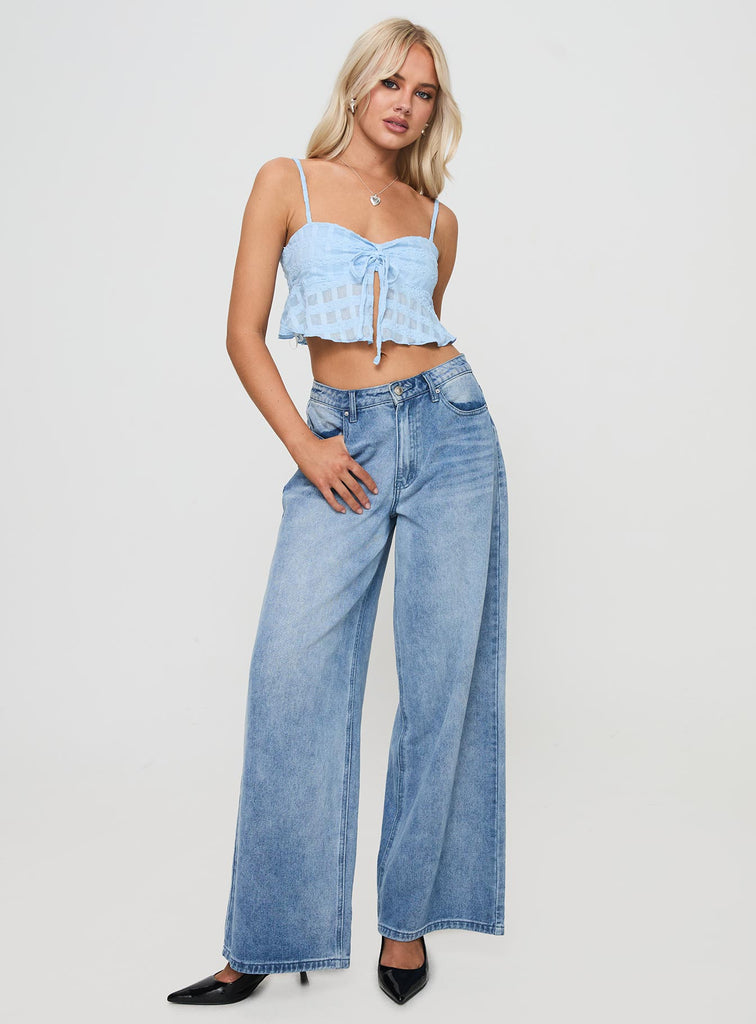 Flicker Top Blue | Princess Polly