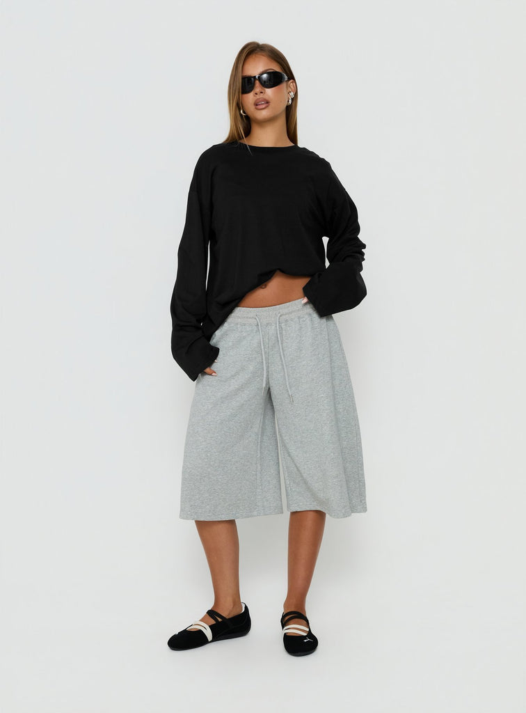 Settle Down Long Sleeve Top Black | Princess Polly