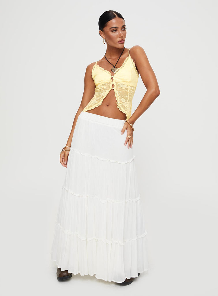 Juliana Top Light Yellow Lace | Princess Polly