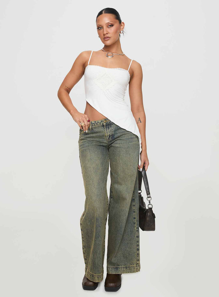 Amabella Asymmetric Top White | Princess Polly