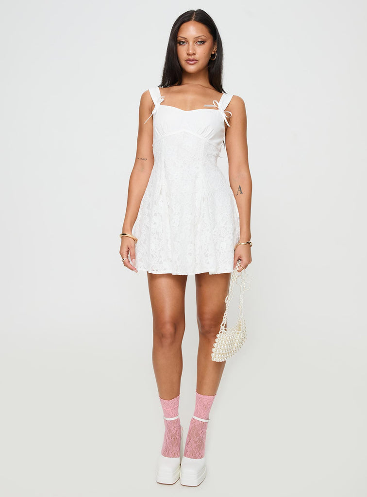 Tadea Mini Dress White | Princess Polly