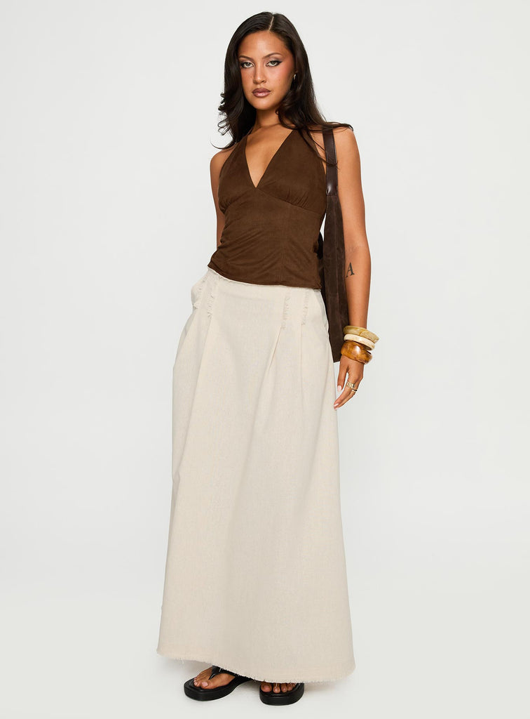 Bohemian Spirit Maxi Skirt Beige | Princess Polly
