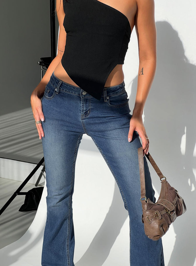 Bethany Bootleg Low Rise Jeans Mid Wash | Princess Polly USA